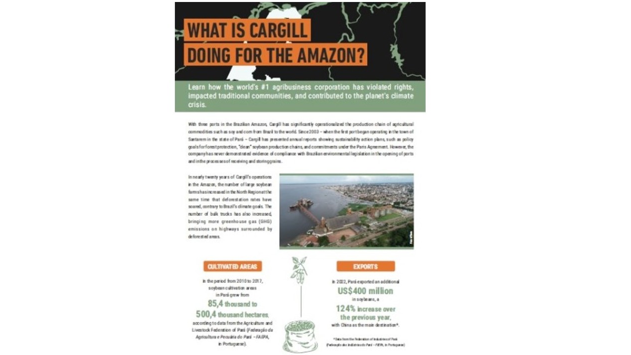 What is Cargill doing for the Amazon? - Publications | Terra de Direitos